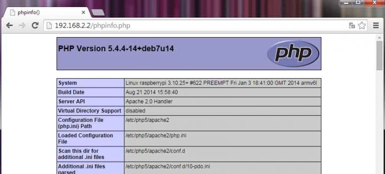 Raspberry Pi: Webserver mit Apache2, PHP5 und MySQL